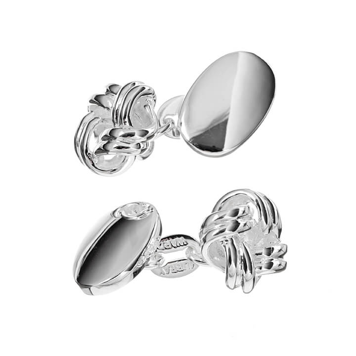 Sterling Silver Single Knot Cufflinks - Hunting Shooting Fishing Cufflinks
