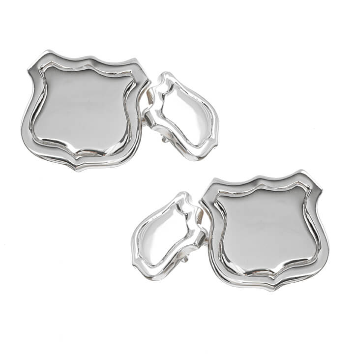 Sterling Silver Shield Cufflinks - Classic & Contemporary Silver